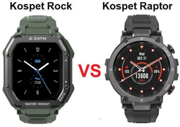 Kospet Rock VS Kospet Raptor SmartWatch Comparison - Chinese Smartwatches